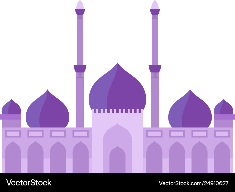 Mosque building purple color Royalty Free Vector Image