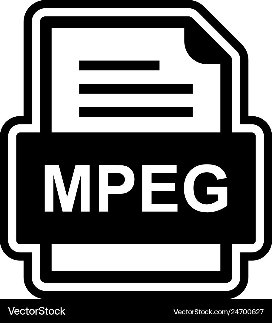 Mpeg file document icon Royalty Free Vector Image