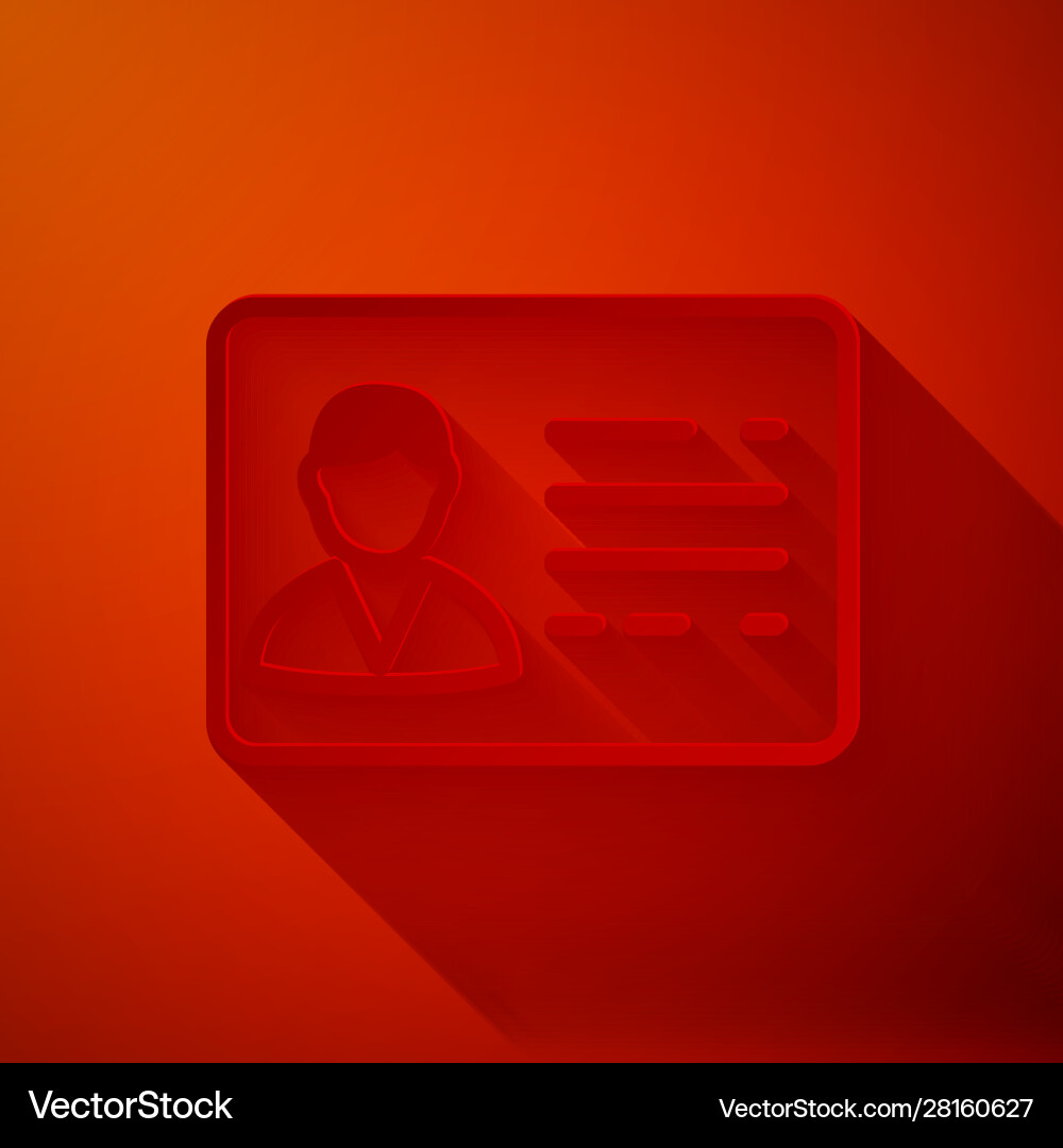 Paper cut identification badge line icon isolated Vector Image