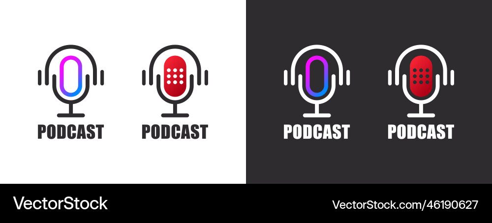 Podcast concept icon microphone icons Royalty Free Vector