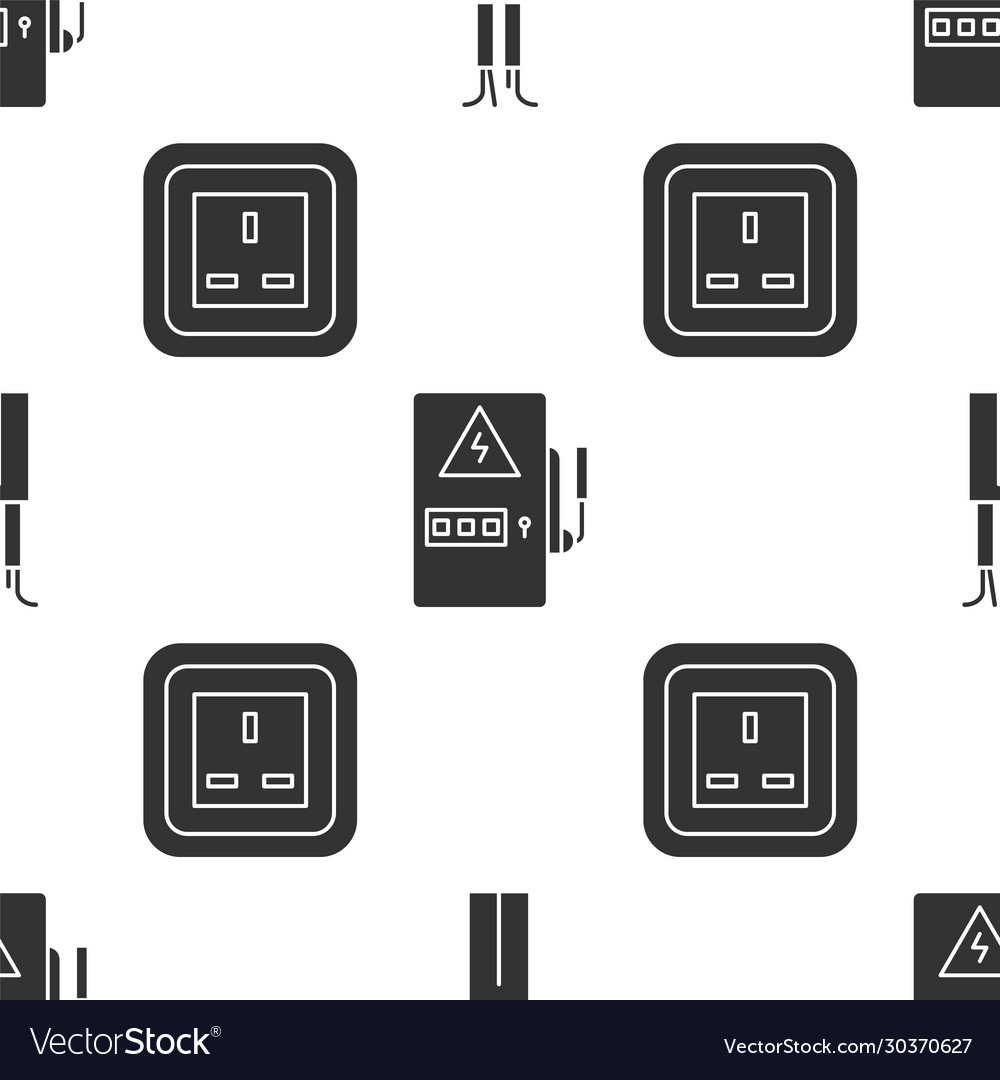 Set electric cable electrical panel Royalty Free Vector