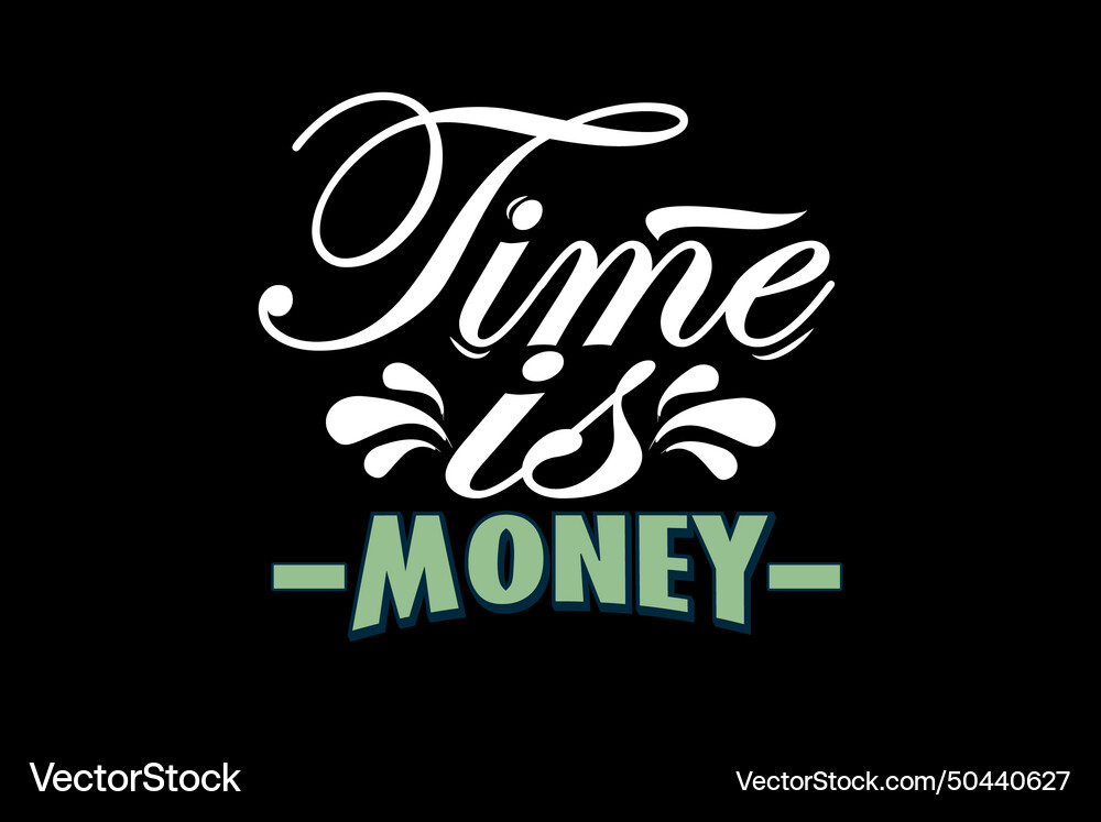Time is money design landscape Royalty Free Vector Image