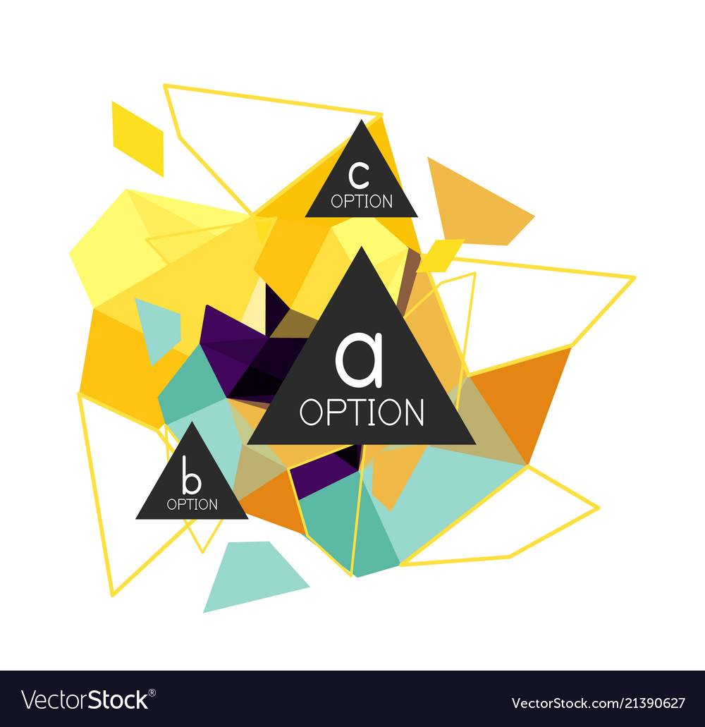 Triangle infographics design layout Royalty Free Vector