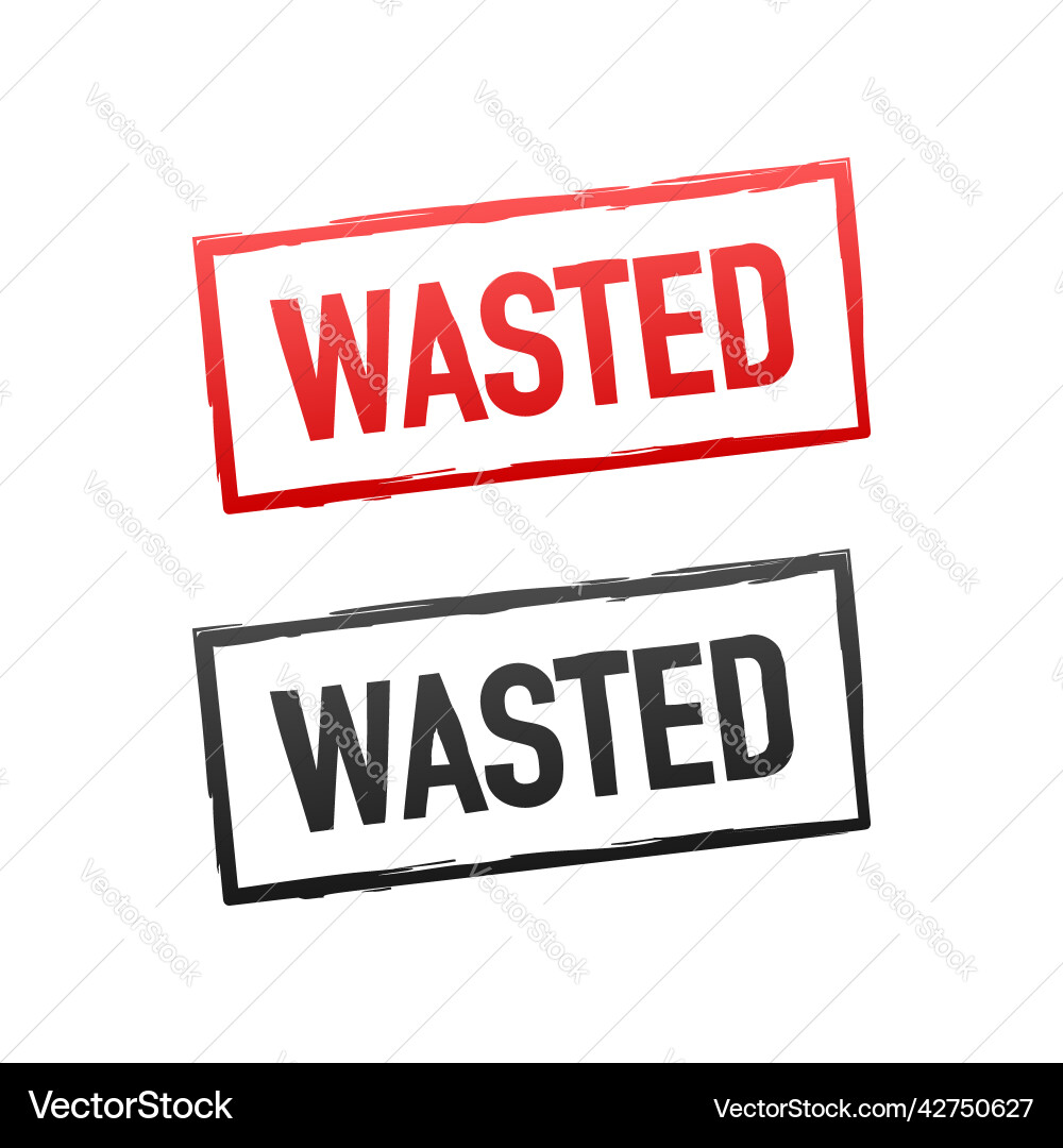 Wasted stamp in flat style on green background Vector Image