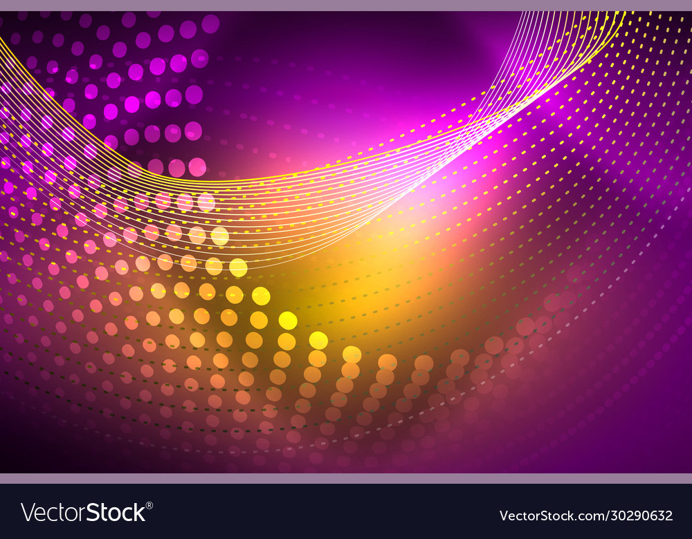 Abstract particles wave background neon motion Vector Image