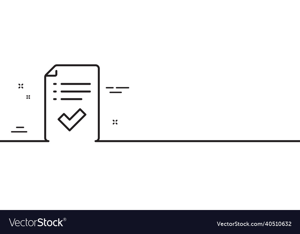 Approved checklist line icon accepted Royalty Free Vector
