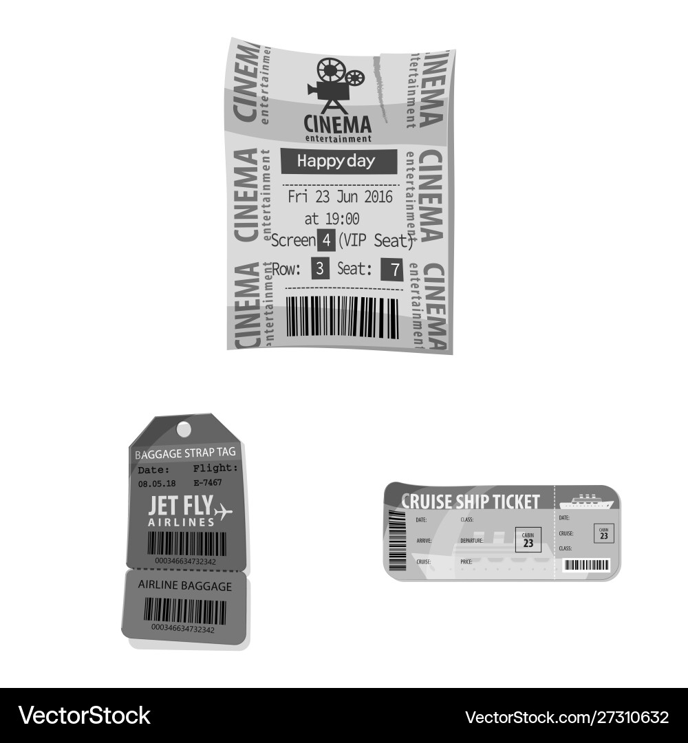 Design ticket and admission sign set Royalty Free Vector