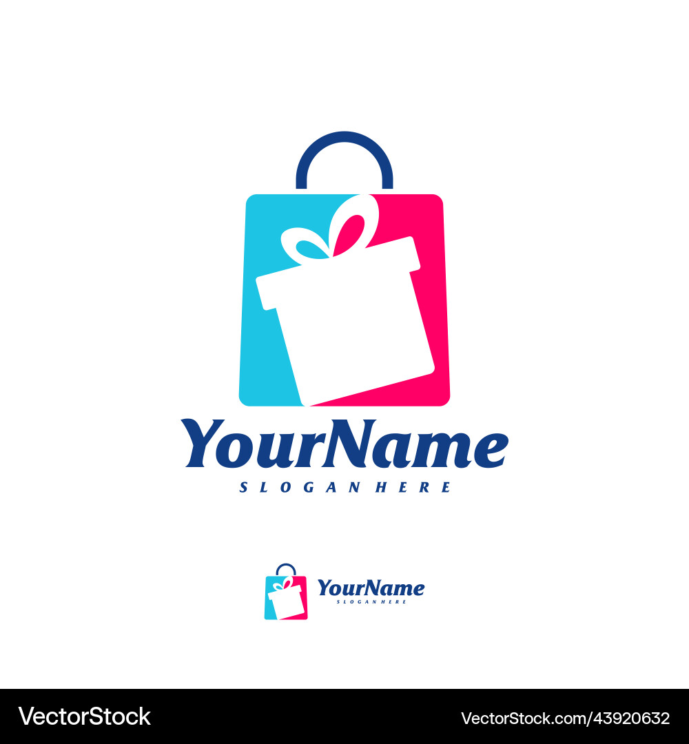 Gift shop logo design template shop logo Vector Image