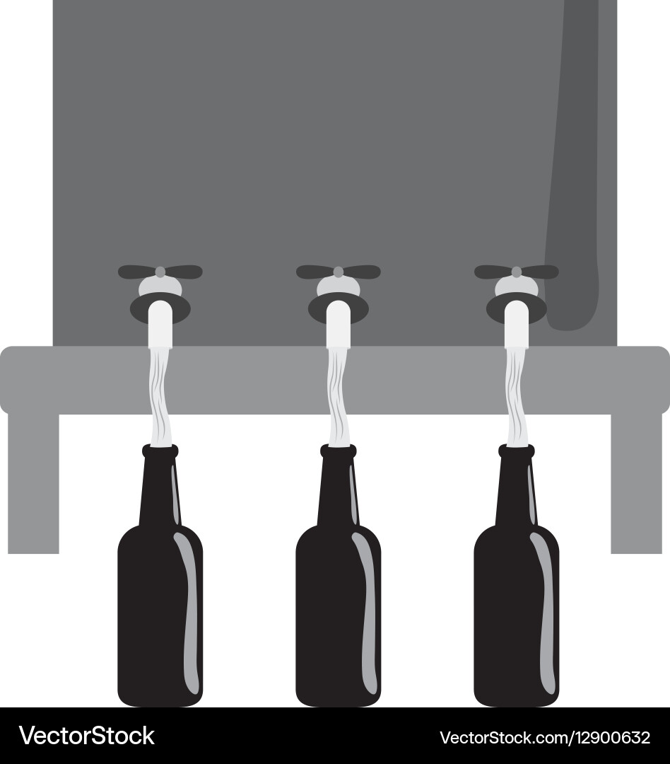 Grayscale beer dispensers icon image design Vector Image