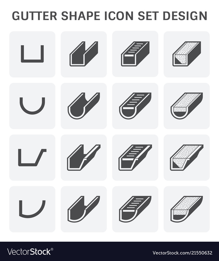 Gutter shape icon Royalty Free Vector Image - VectorStock