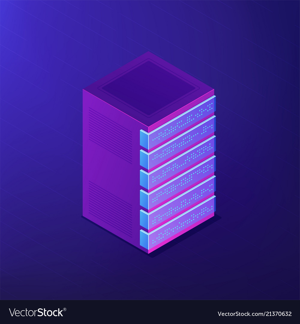 Isometric database and big data concept Royalty Free Vector