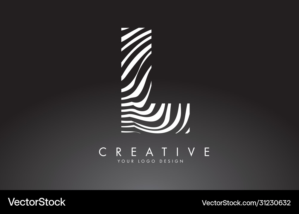 L letter logo design with fingerprint black Vector Image