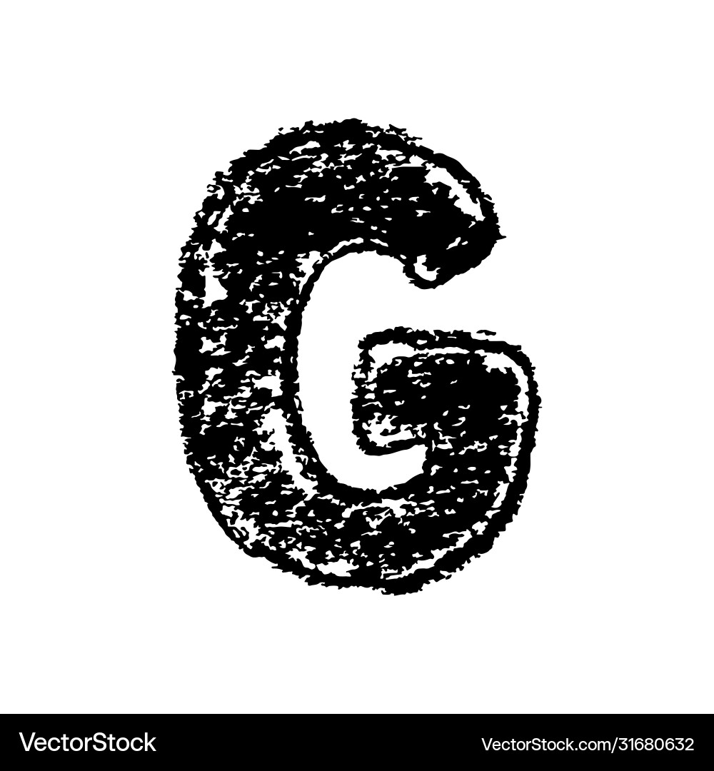 Letter g handwritten chalk bold font Royalty Free Vector