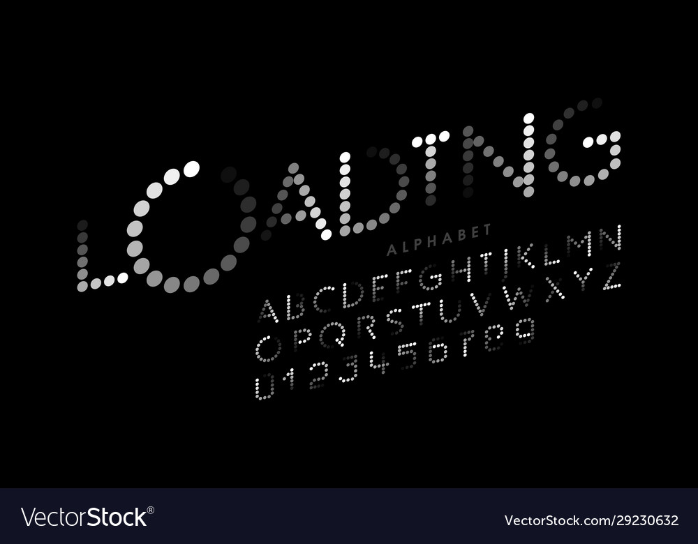 Loading bar style font alphabet letters Royalty Free Vector