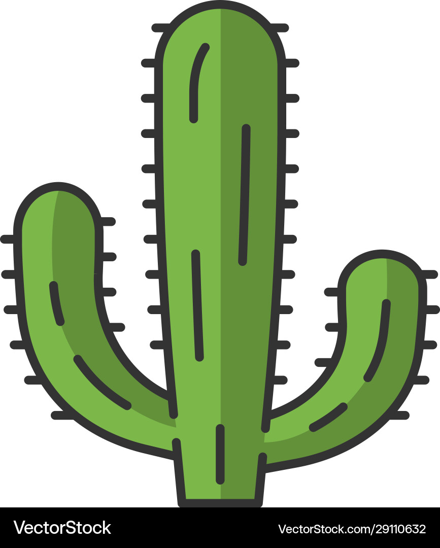Mexican giant cactus color icon Royalty Free Vector Image