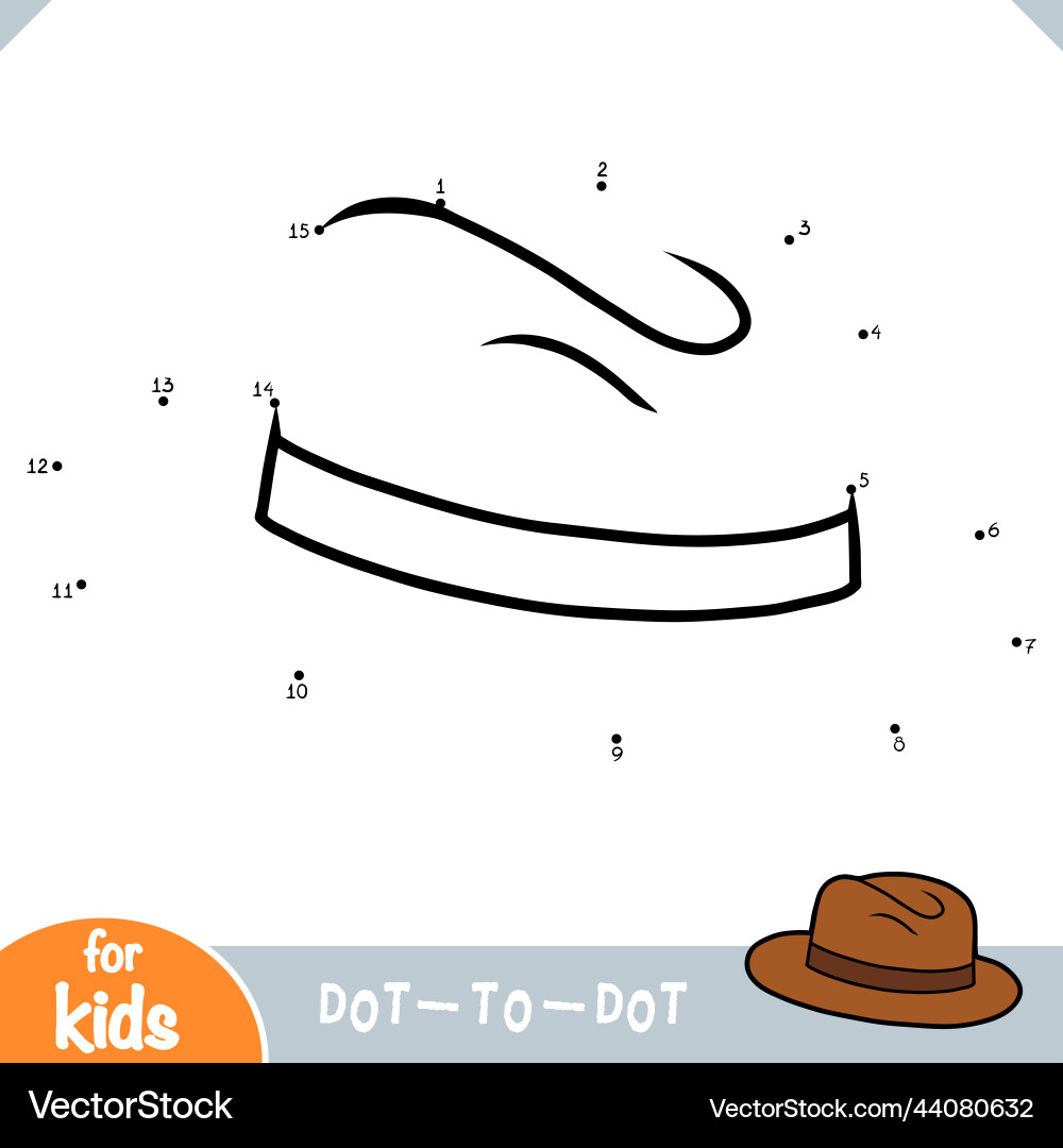 Numbers game education dot to dot game trilby hat Vector Image