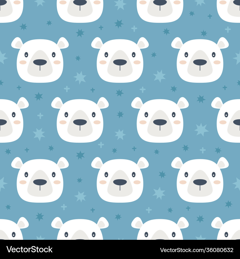 Seamless pattern with cute bear Royalty Free Vector Image
