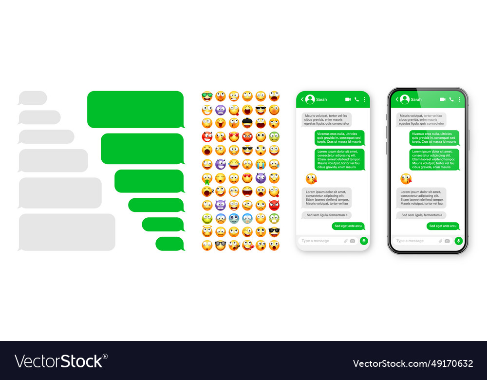 Smartphone messaging app user interface design Vector Image