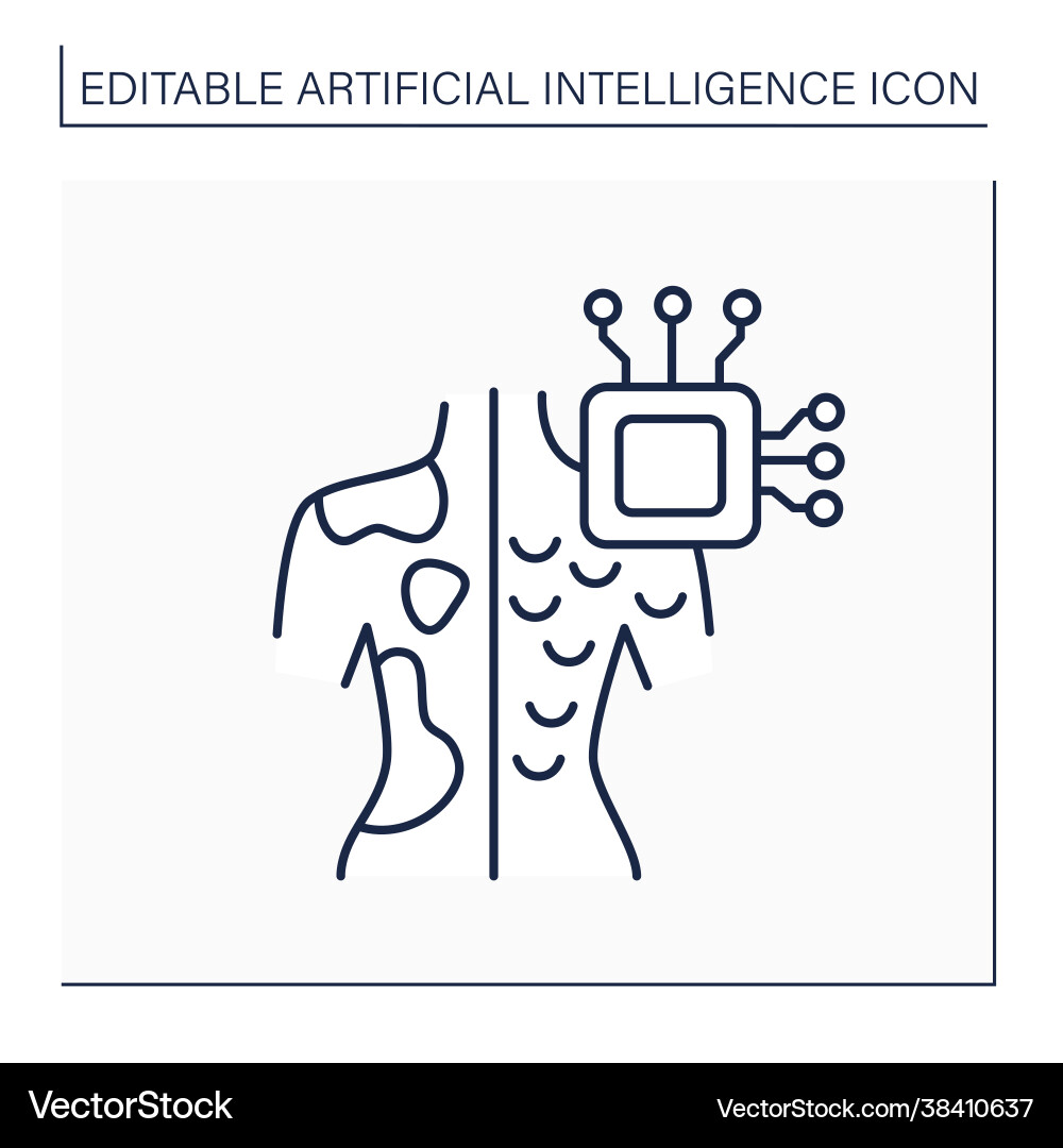 Ai in medicine line icon Royalty Free Vector Image