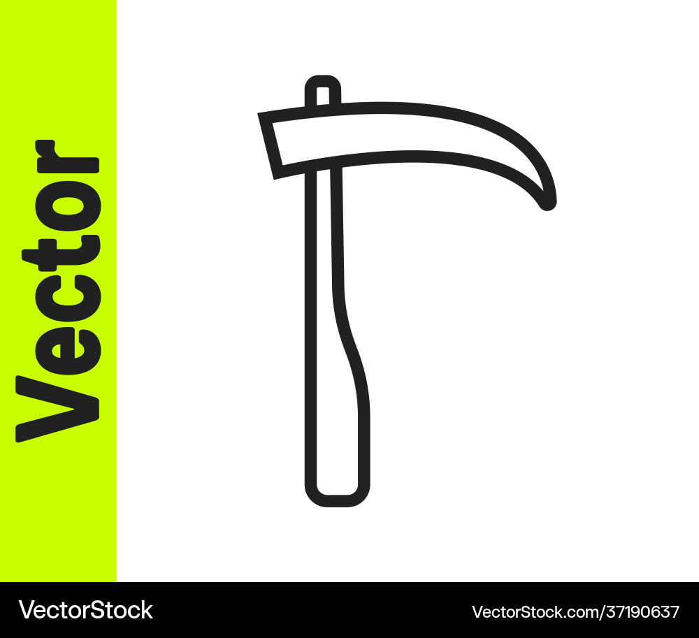 Black line scythe icon isolated on white Vector Image