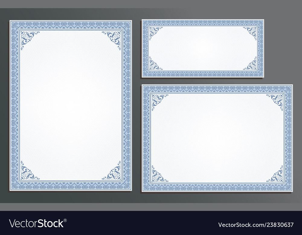 Certificate template frame set Royalty Free Vector Image