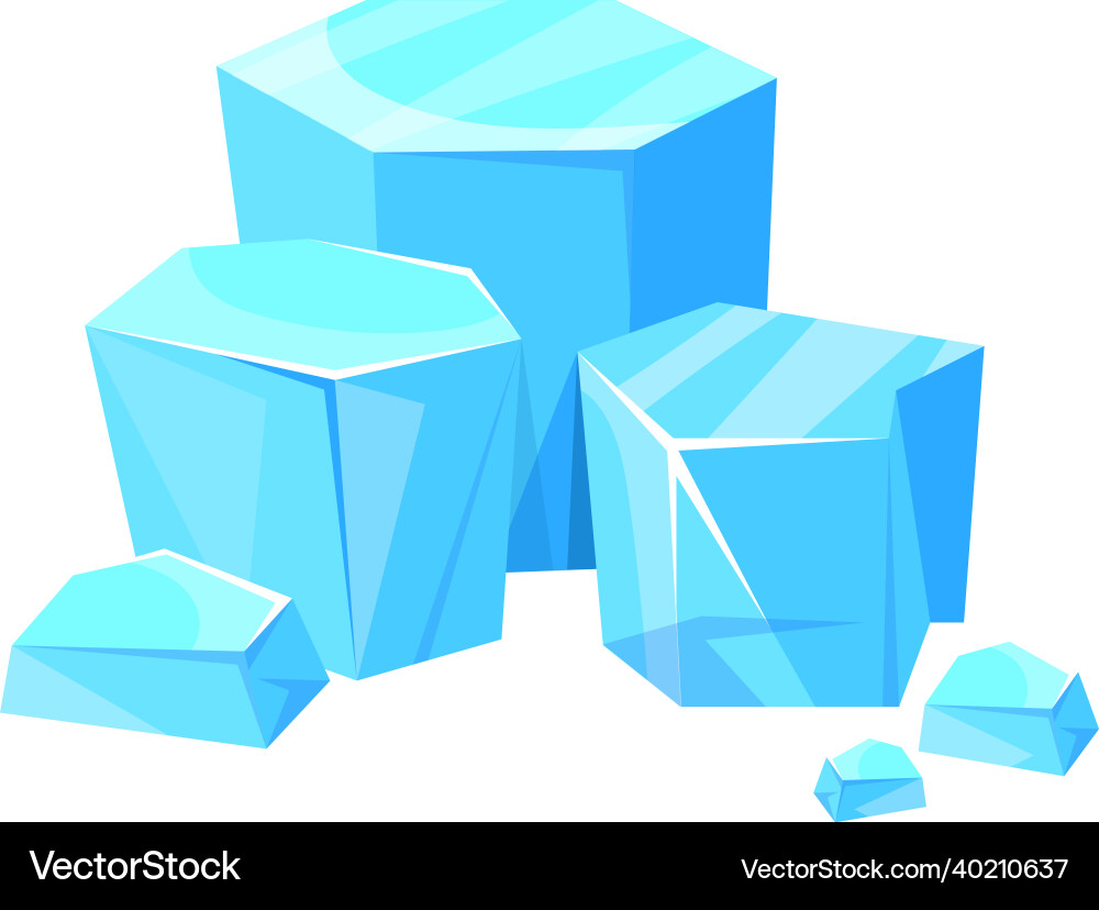 Chunk iceberg cartoon ice pieces glacier cube Vector Image