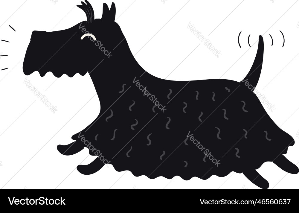 Cute cartoon dog running barking Royalty Free Vector Image