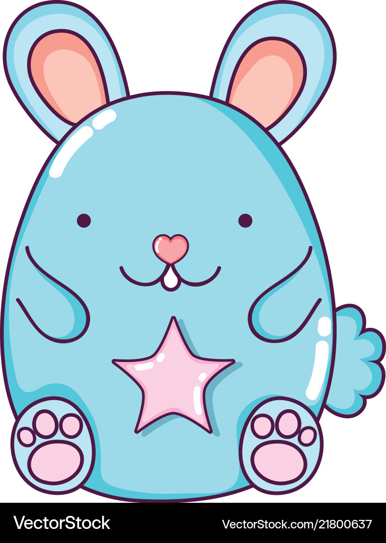 Cute male mouse animal with star Royalty Free Vector Image