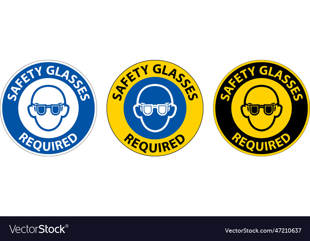 Floor Sign Safety Glasses Required Royalty Free Vector Image