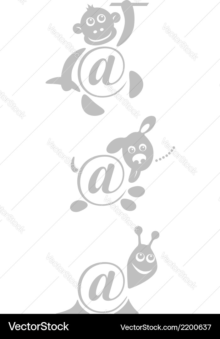 International sign email animals stamp Royalty Free Vector