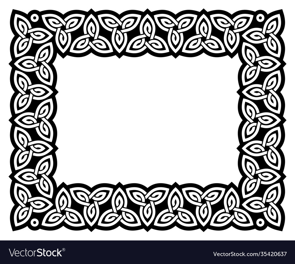 Irish celtic frame design pattern Royalty Free Vector Image