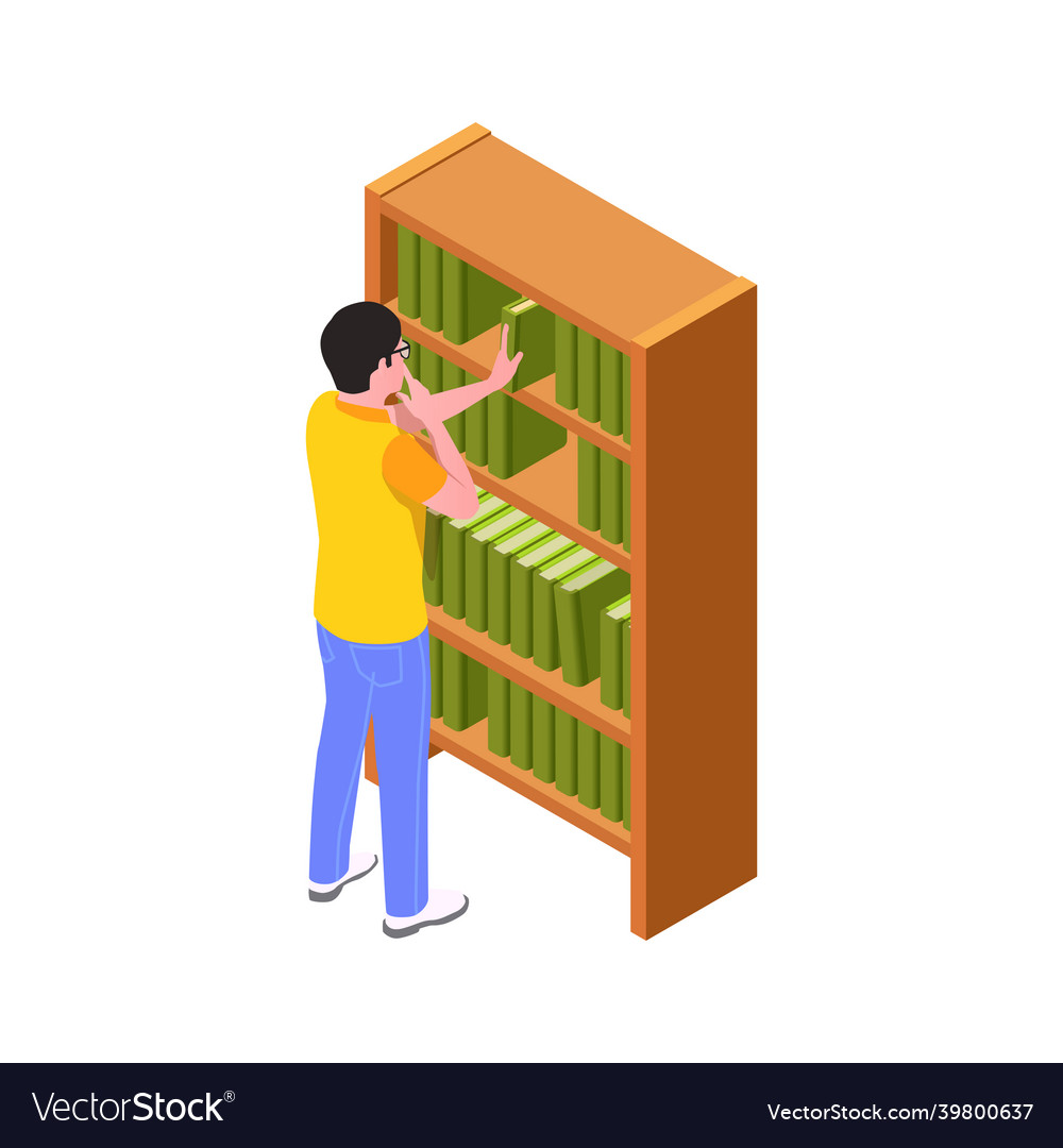 Library isometric Royalty Free Vector Image - VectorStock