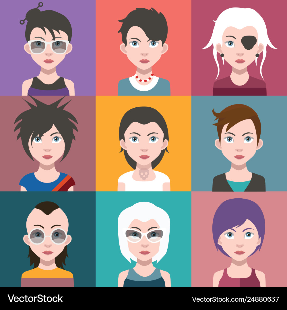 People avatars with colorful backgrounds Vector Image