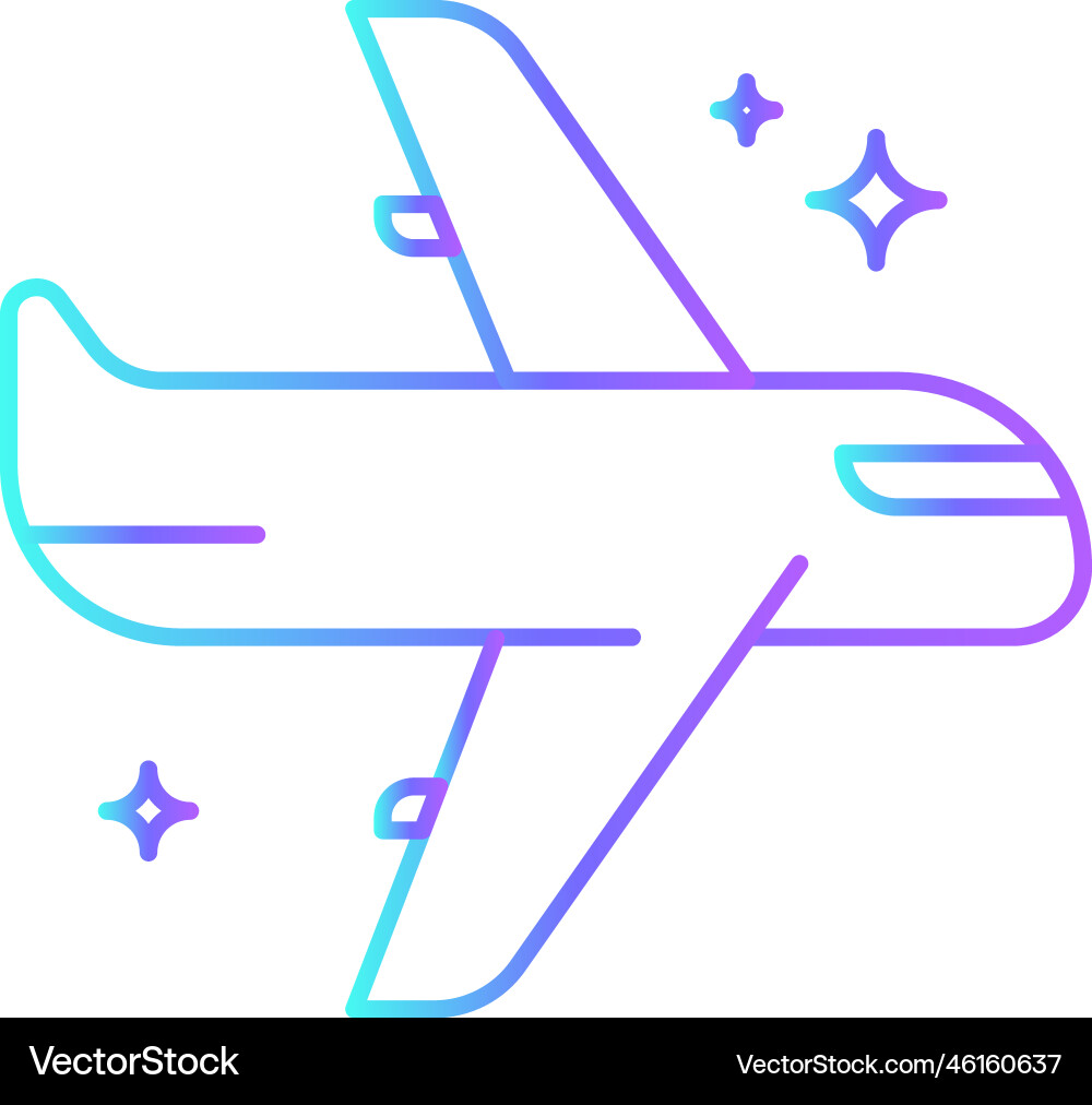 Plane transportation icons with purple blue Vector Image