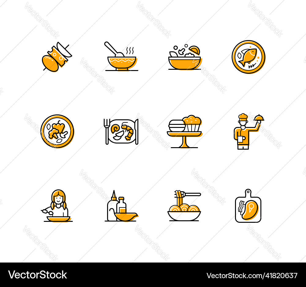 Restaurant menu - modern line design style icons Vector Image