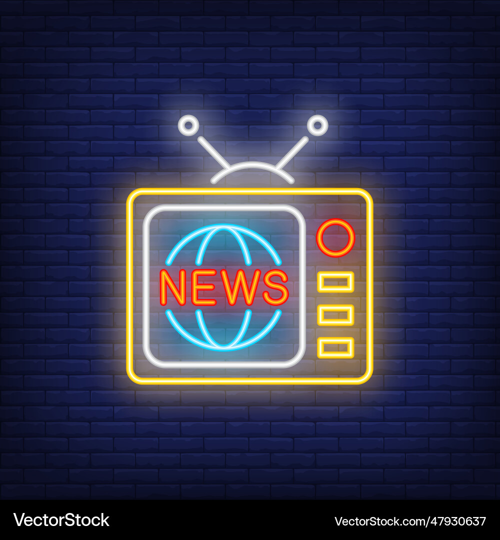 Retro tv neon sign Royalty Free Vector Image - VectorStock