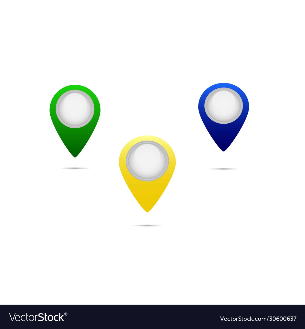 Set pointers with shadow on a white background Vector Image