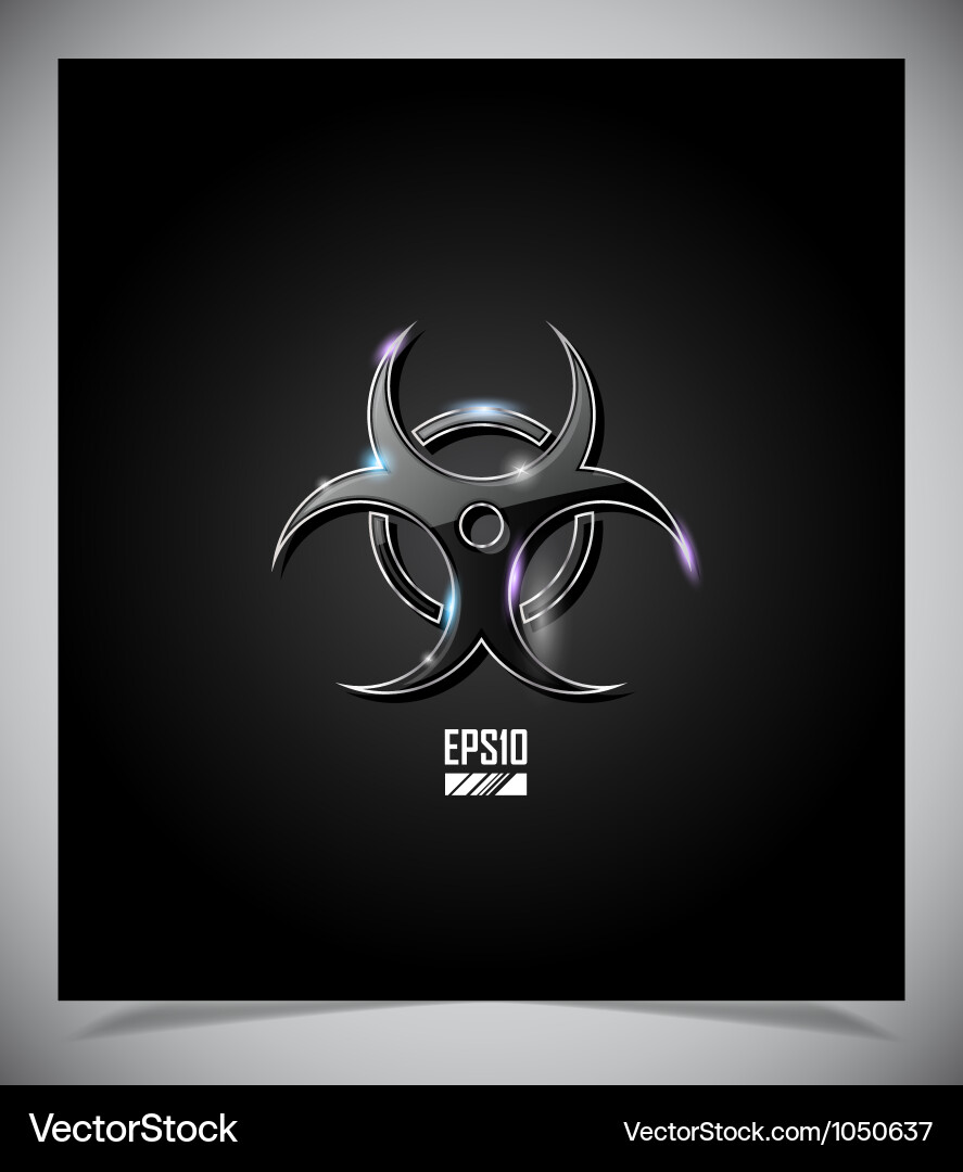 Transparent glass biohazard sign Royalty Free Vector Image