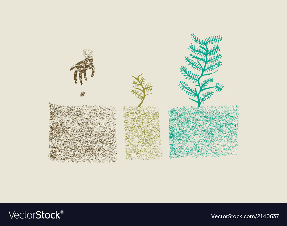 Tree growing process Royalty Free Vector Image Tree growing process Royalty Free Vector Image