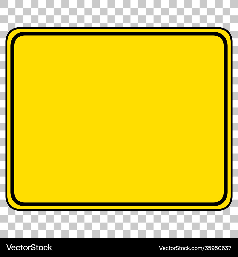 Yellow traffic warning sign on transparent Vector Image