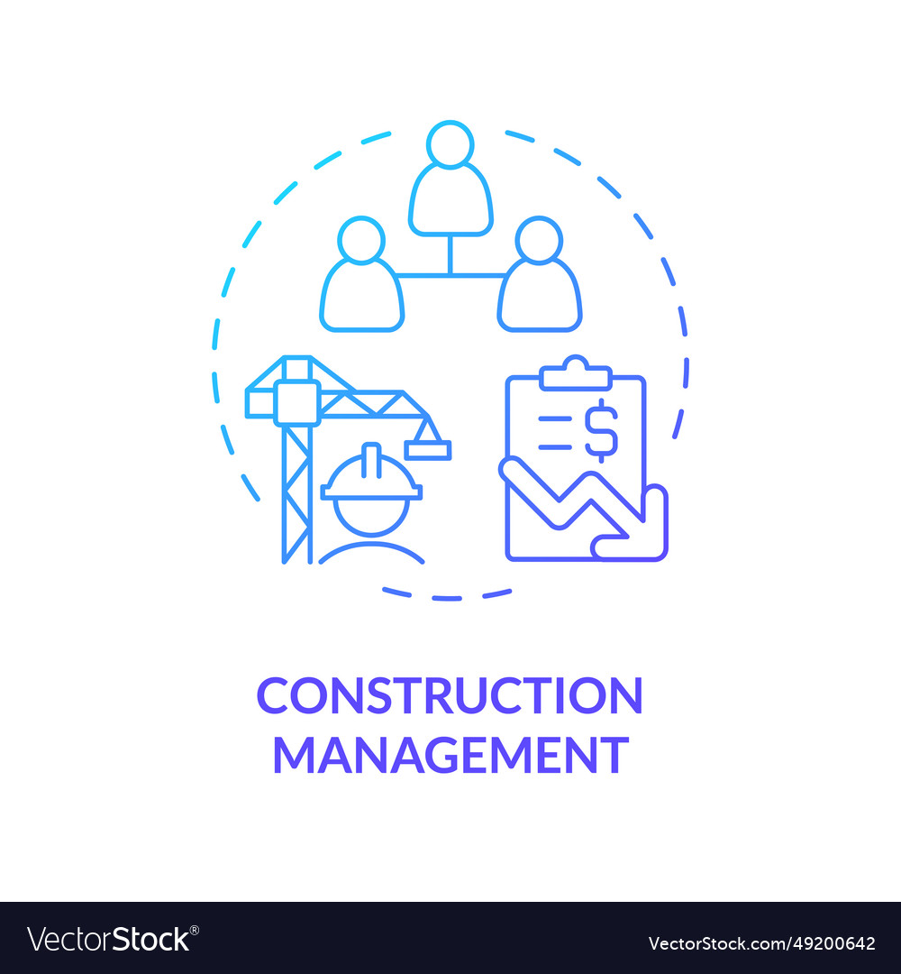 2d thin line gradient icon construction Royalty Free Vector