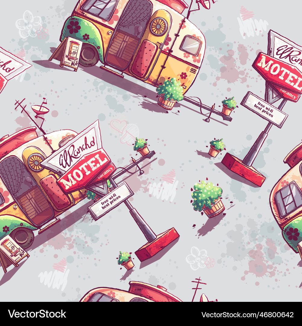 A multi-colored texture of trailer-motel Vector Image