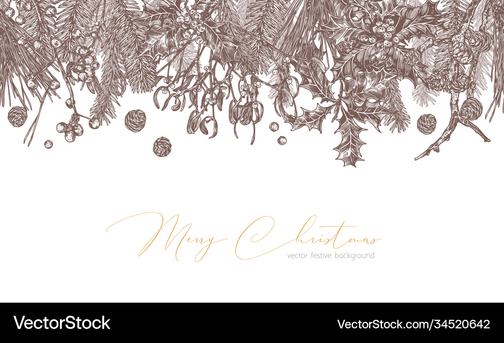 Christmas festive vintage background Royalty Free Vector