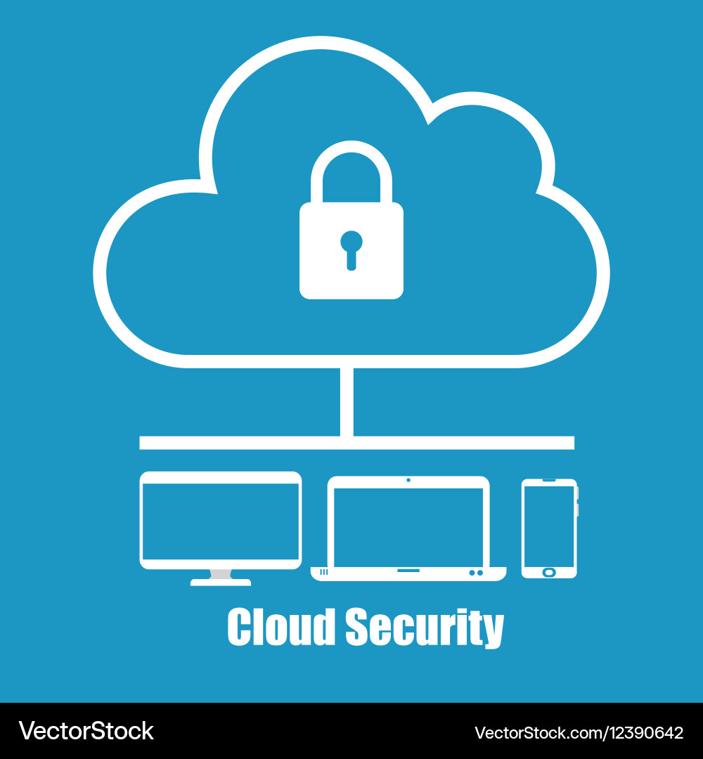 Cloud security data icon Royalty Free Vector Image