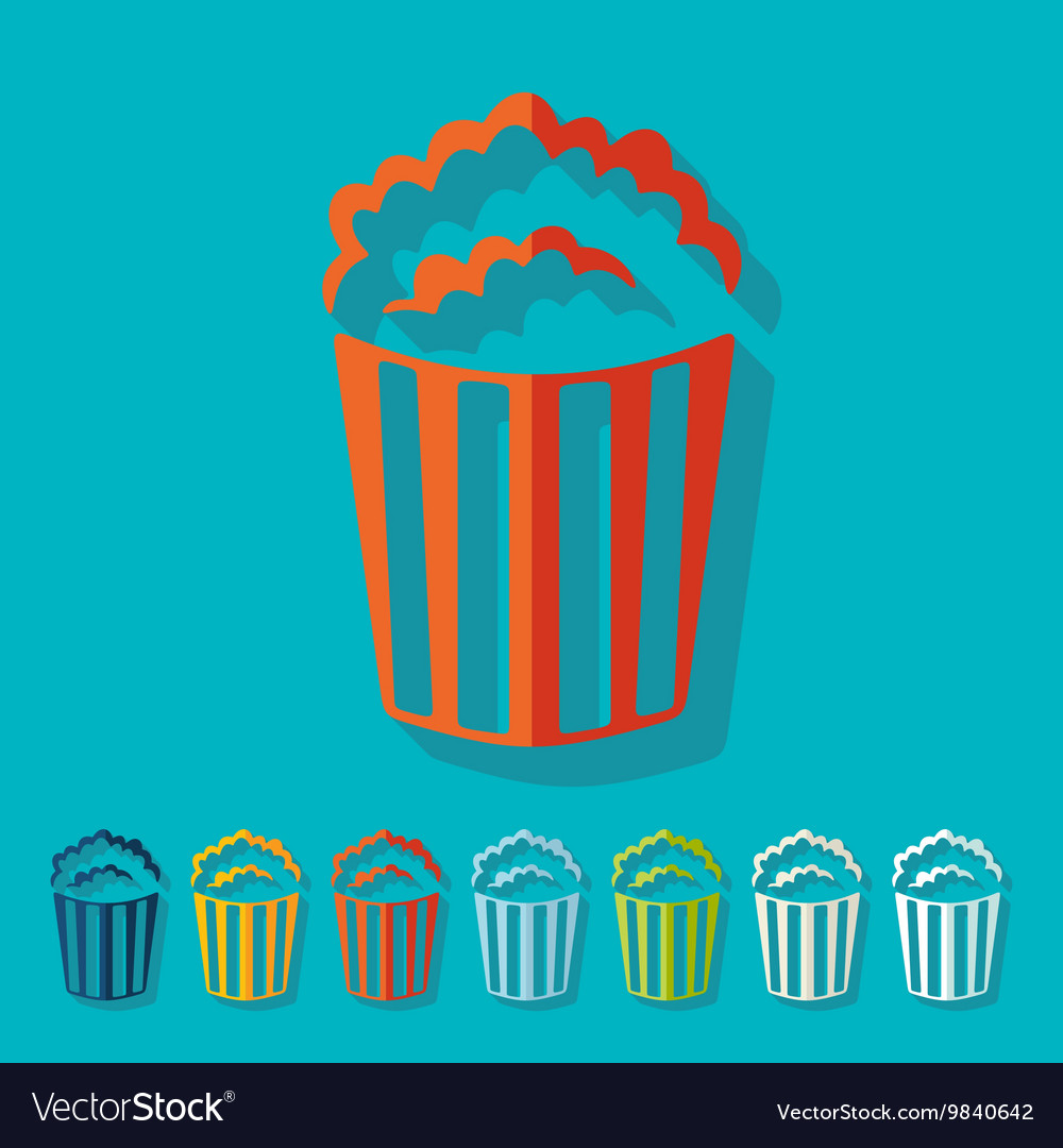 Flat design popcorn Royalty Free Vector Image - VectorStock