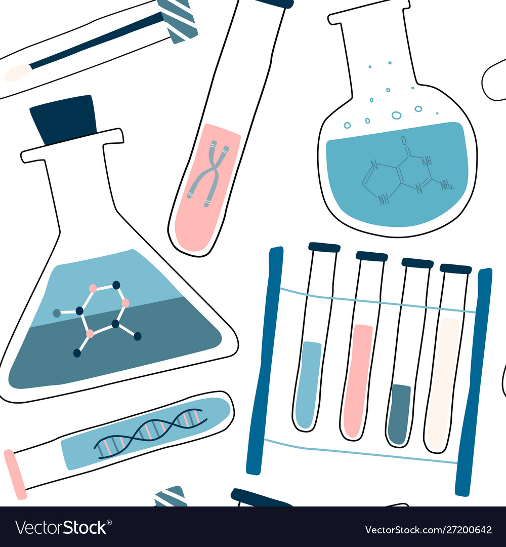 Genetic engineering seamless pattern Royalty Free Vector