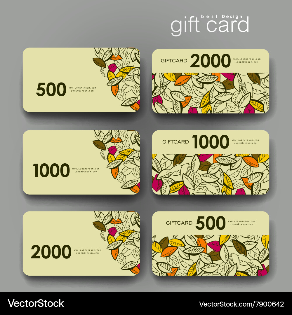 Gift coupon discount card template with autumn Vector Image