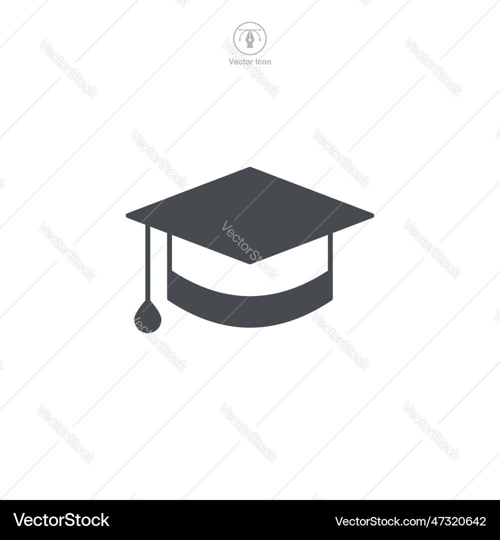 Graduation cap icon symbol template for graphic Vector Image