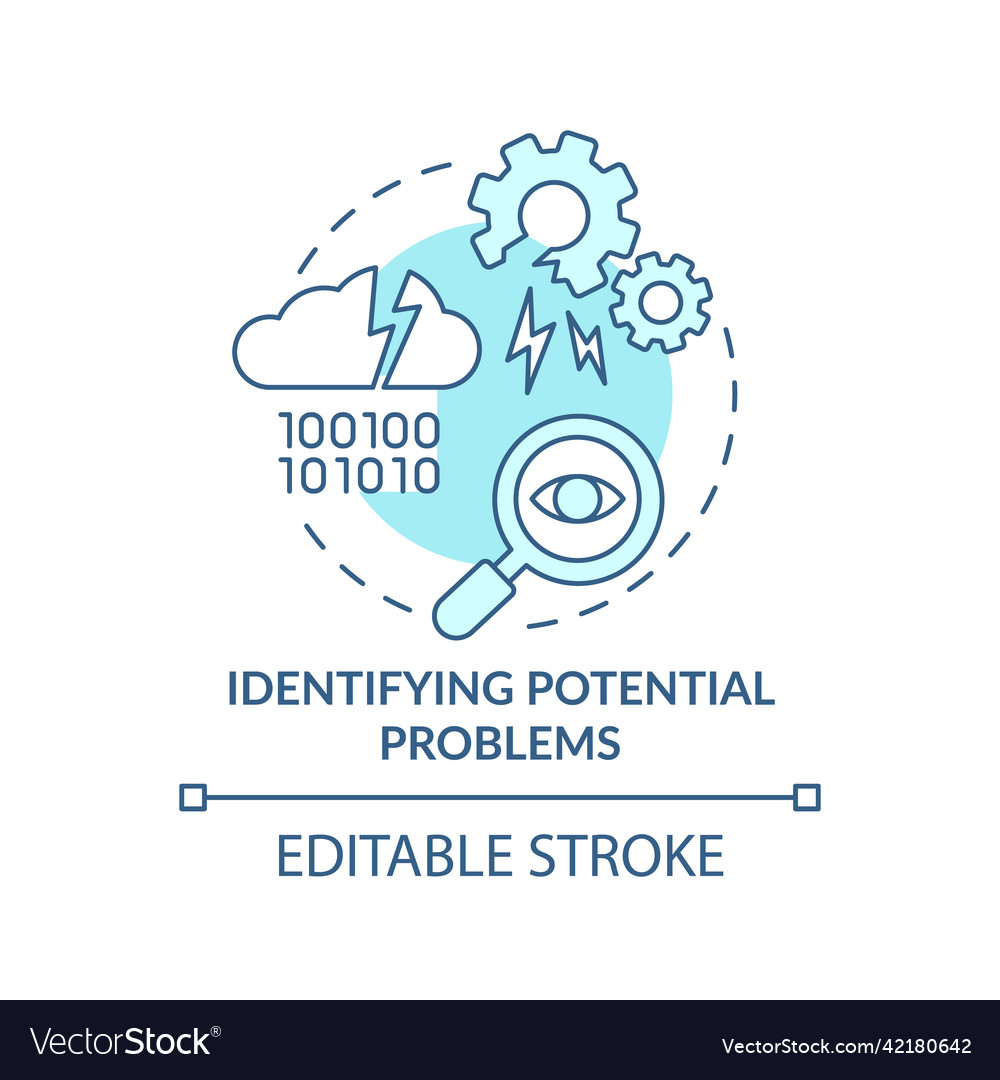 Identifying potential problems turquoise concept Vector Image