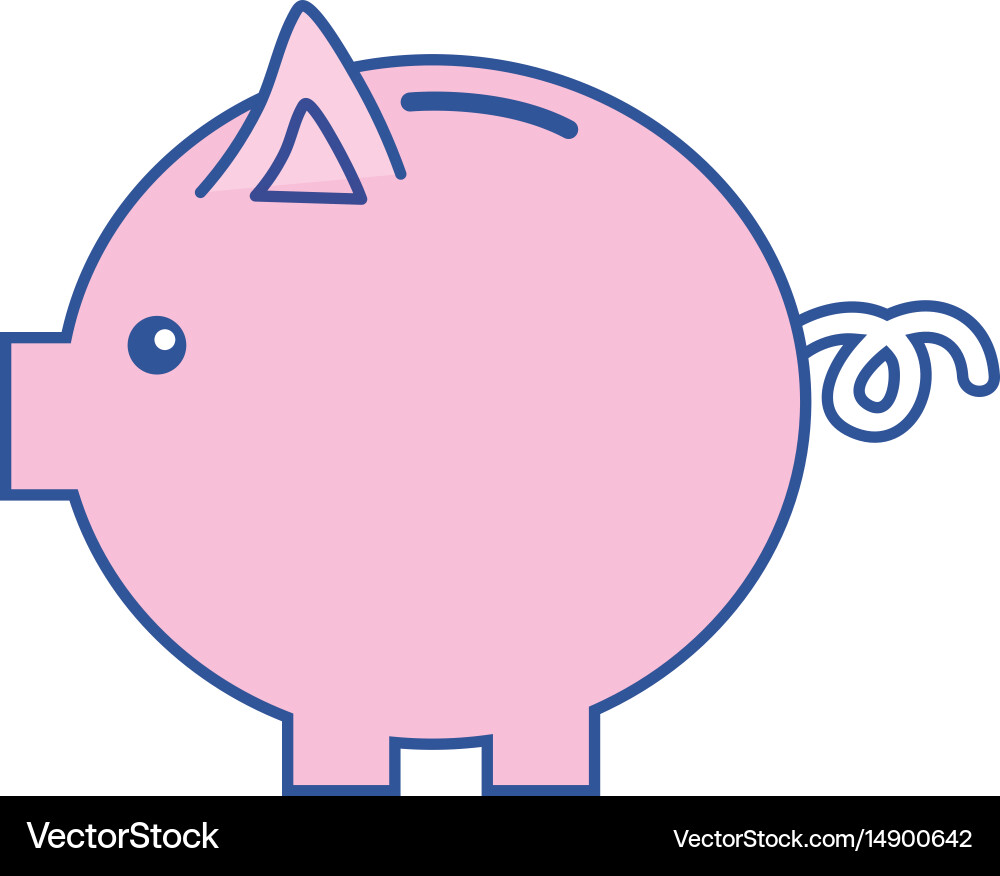Nice pig to save coin currency Royalty Free Vector Image